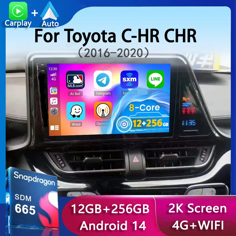 Android-14-Carplay-Car-Radio-For-Toyota-C-HR-CHR-2016-2017-2018-2019 ...