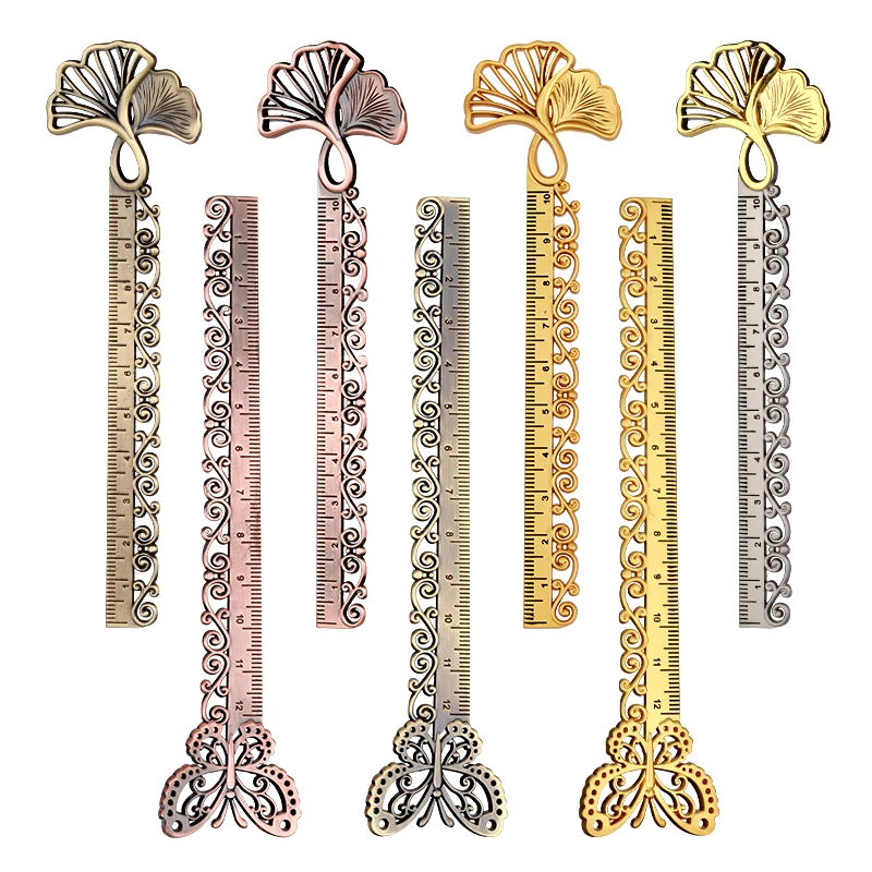 SHWAKK-1pc-Cute-Creative-Ginkgo-and-Butterfly-Metal-Straight-Ruler ...