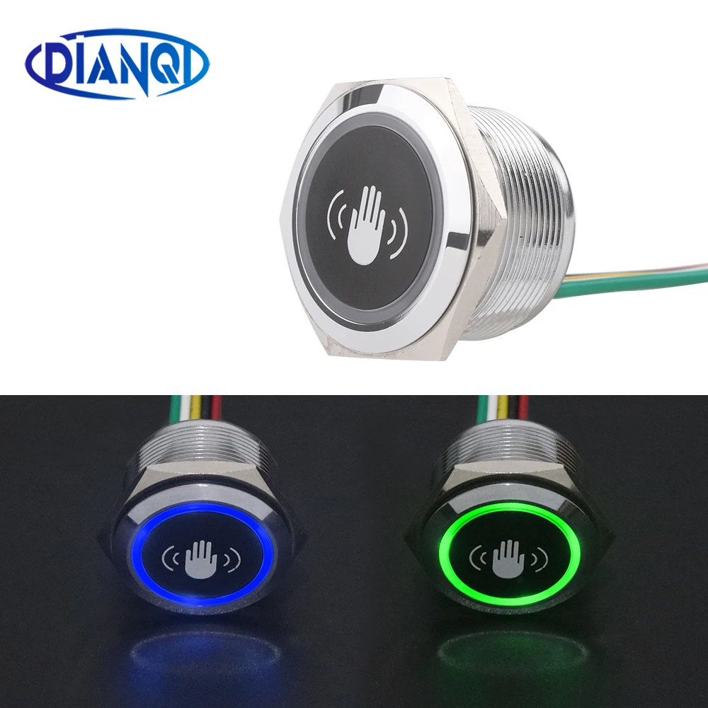 1pc-28mm-Waterproof-Metal-No-Touch-Aluminum-housing-IP65-Switches-Blue ...