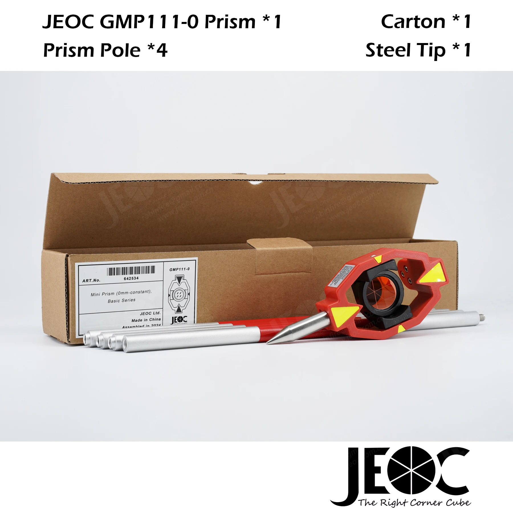 JEOC Mini Prism Reflector GMP111-0 with 4 Rods, Surveying Peanut For ...