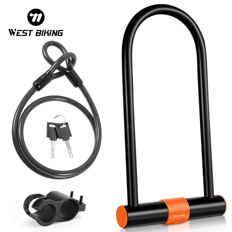WEST-BIKING-Carbon-Steel-Bike-Lock-Anti-Theft-Secure-MTB-Road-Bicycle ...