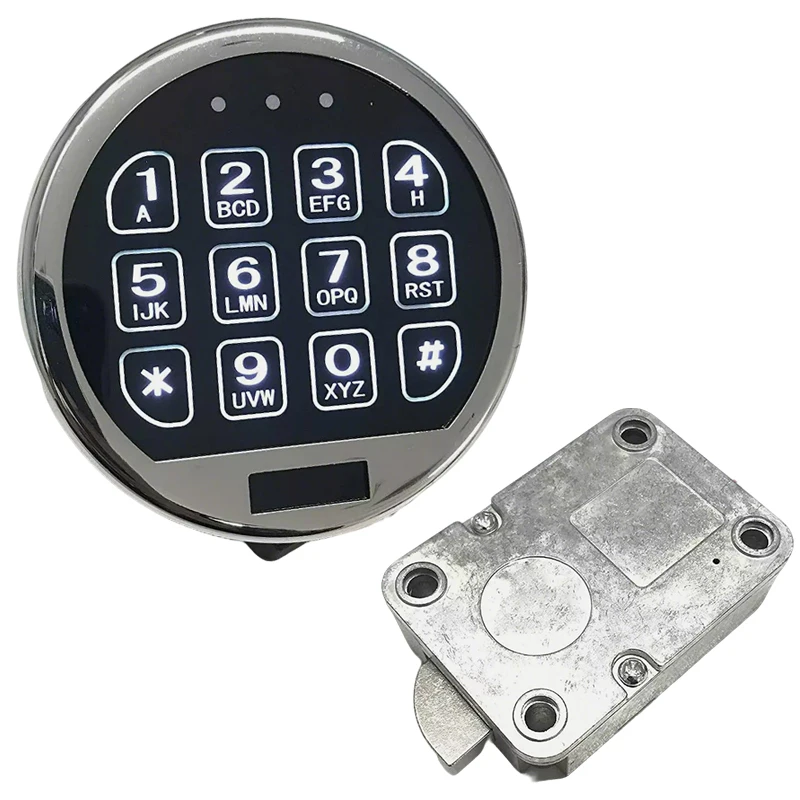 1Set Gun Safe Lock Replacement Electronic Safe Lock LED Keypad Chrome ...