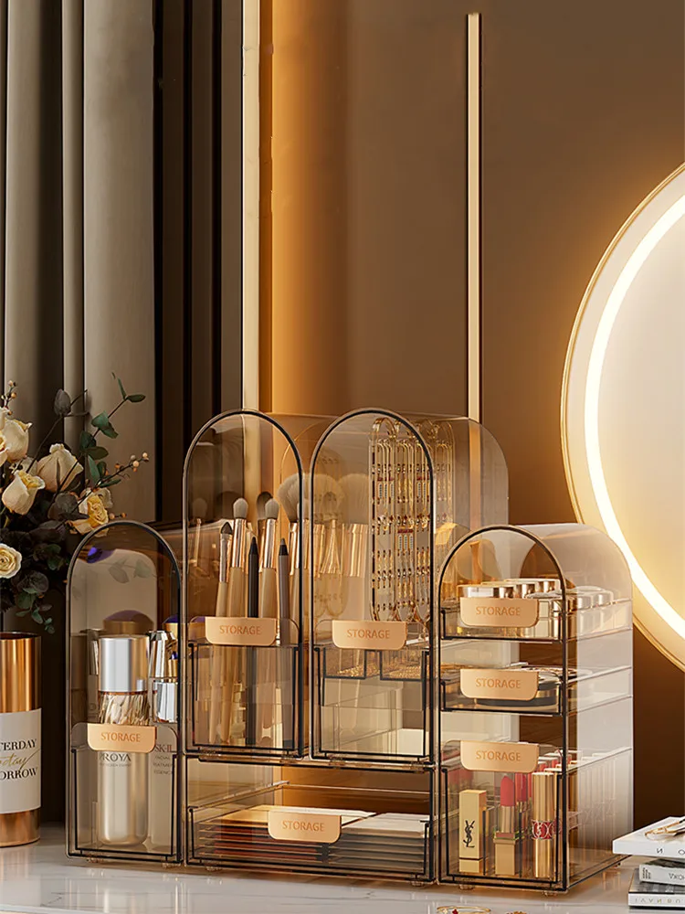 Cosmetics Storage Box Drawer Type Dustproof Desktop Skin Care Organizer ...