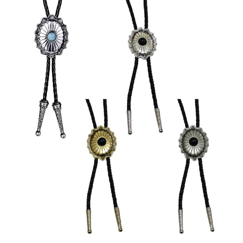 Vintage-Western-Cowboy-Bolo-Tie-Stone-Necktie-Punk-Necklace-Costume ...