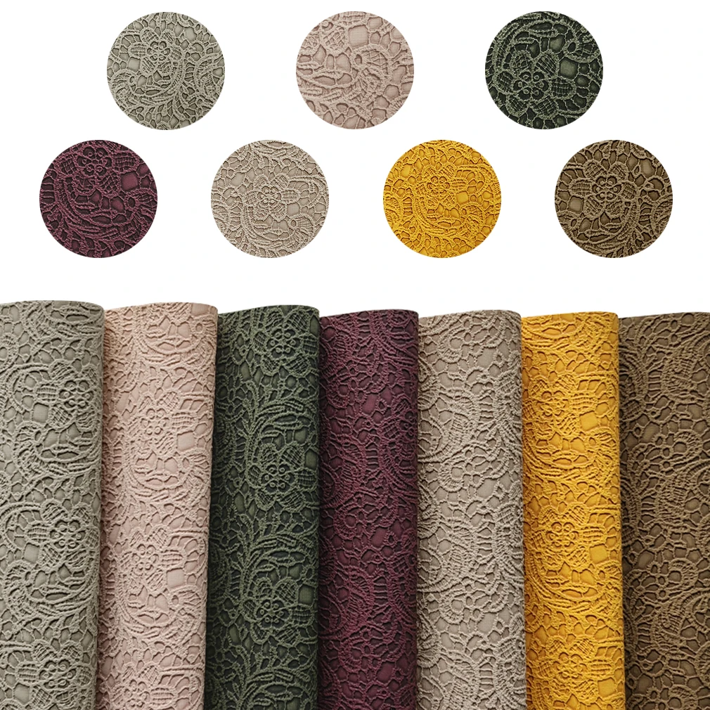 7pcs-A4-Vintage-Floral-Pattern-Faux-Leather-Fabric-Embossed-Synthetic ...
