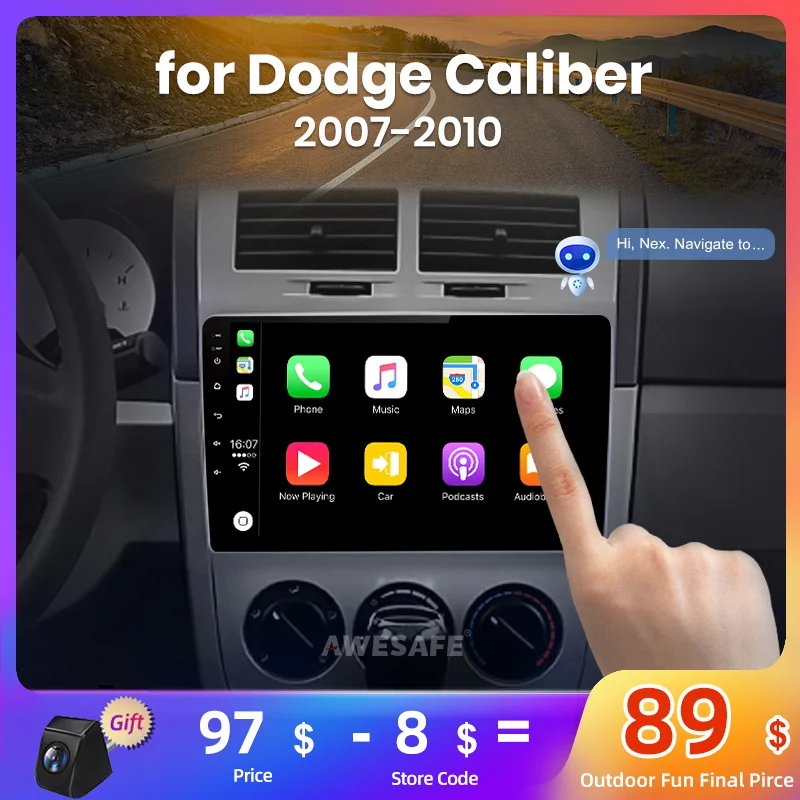 AWESAFE Radio Multimedia para coche Caliber 2007 2010, navegador, 2Din ...