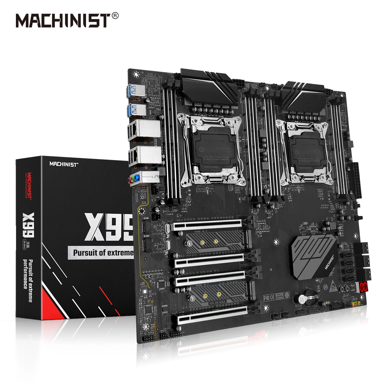 Jginyue X99 Dual Cpu Motherboard Lga 2011-3 Support Intel Xeon E5 V3 ...