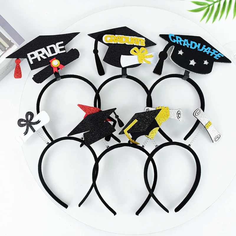 Graduation-Season-Headband-Grad-Hat-Bachelor-Cap-Hair-Hoop-Photo-Props ...