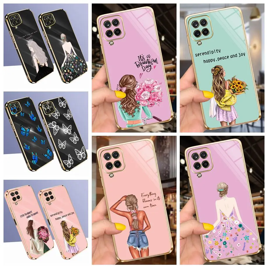 For Samsung A12 Case Samsung Galaxy A12 Back Cover Plating Soft ...