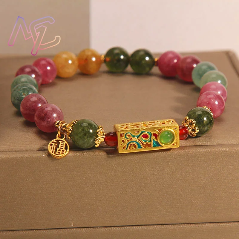 Natural Jade Agate Bracelet Exquisite Flower Design Young Girls Fashion ...