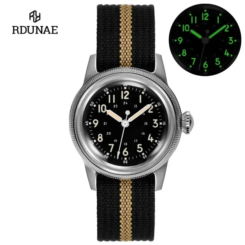RDUNAE-RA05-Vintage-Military-Watch-2035-Movement-Quartz-K1-Mineral ...