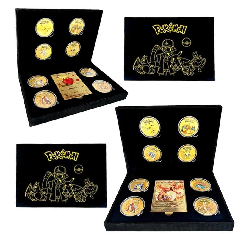 New-Golden-Pokemon-Coins-Metal-Pikachu-Coins-Charizard-Mewtwo-Pikachu ...