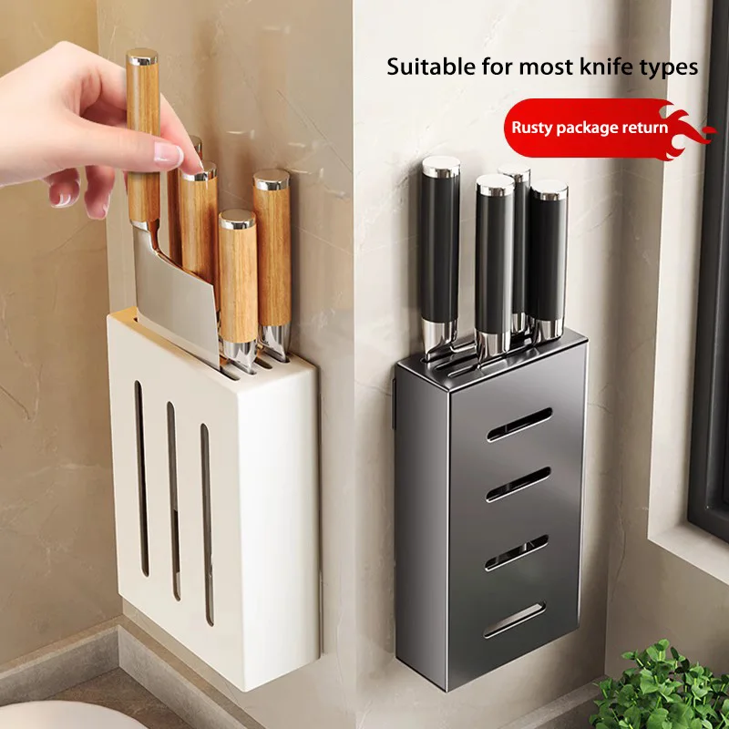 Wall-Mounted-Knives-Holder-Storage-Rack-Punch-Free-Knife-Finishing ...