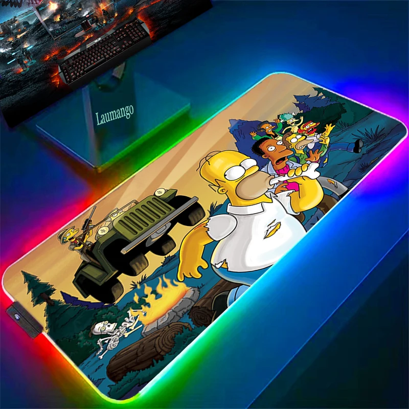 S-Simpsons-Mousepad-Gamer-Gaming-LED-Rato-Pad-Protetor-Mesa-Pc-Acess ...