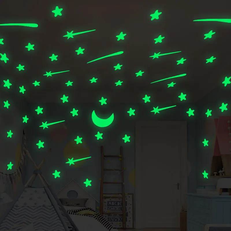 Stars-That-Glow-Sticker-Shine-In-The-Darkness-on-Ceiling-Dark-Room ...
