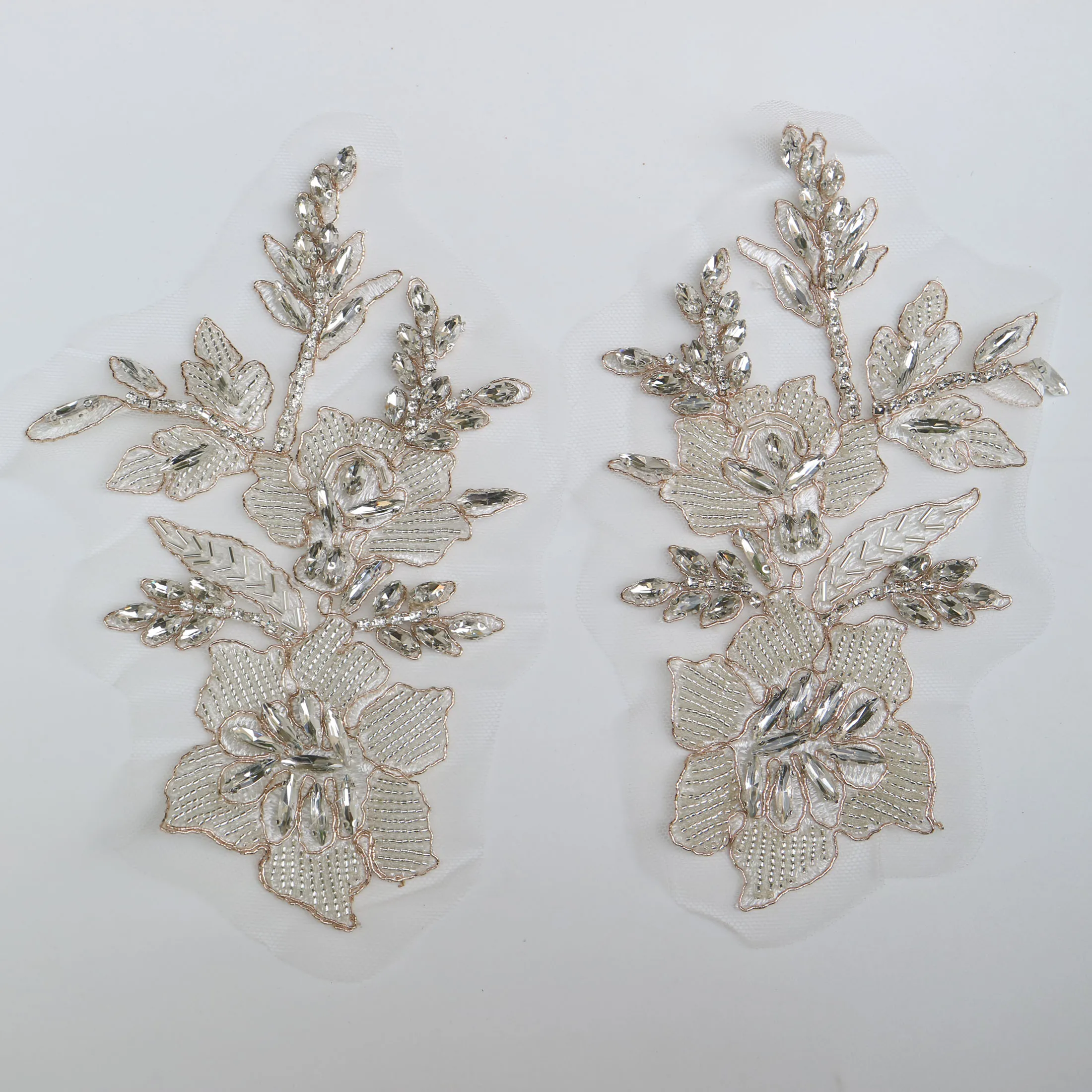 2pc-pair-Luxury-glass-rhinestone-beaded-patches-for-clothes-DIY-sew-on ...