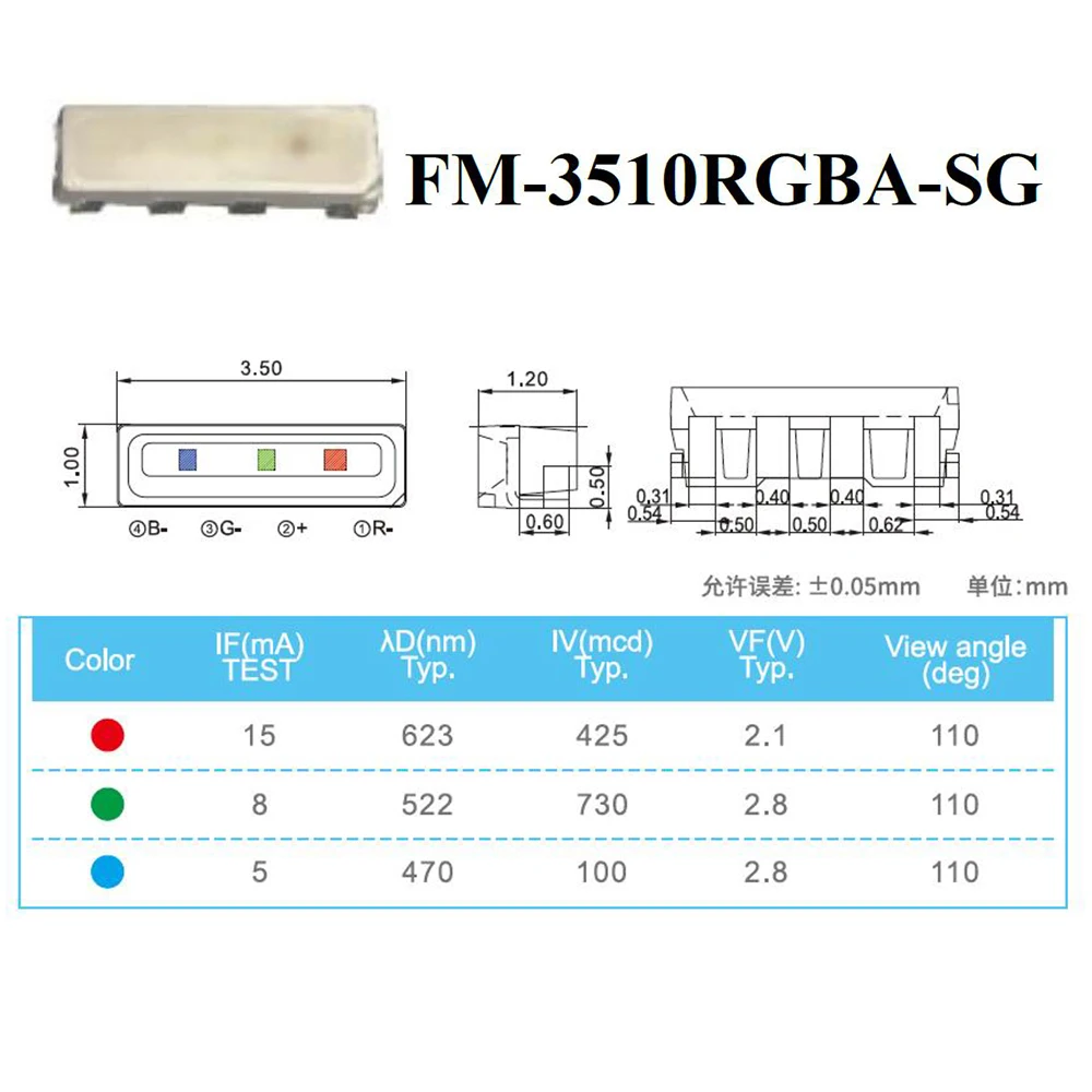 3510-RGB-100pcs-Lot-FM-3510RGBA-SG-Original-genuine-spot-Side-light ...