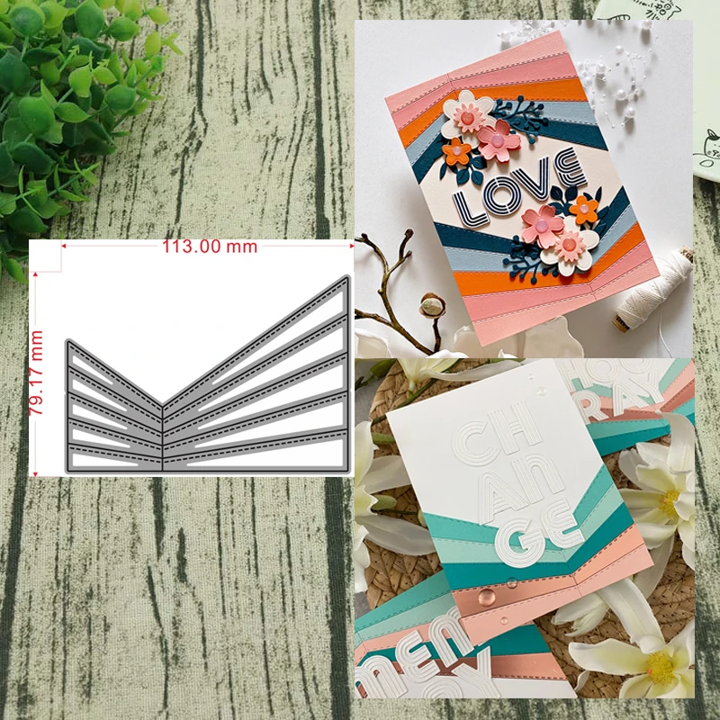 Addy Craft Metal Cutting Dies Stripes Background Die Set For Diy ...