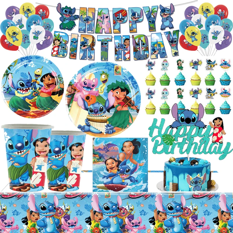 Lilo-Stitch-Birthday-Party-Decoration-Paper-Tableware-Cup-Plate-Balloon ...