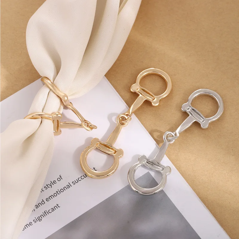 Horsebit Scarf Buckle High-end Luxury Dual-purpose Small Square ...