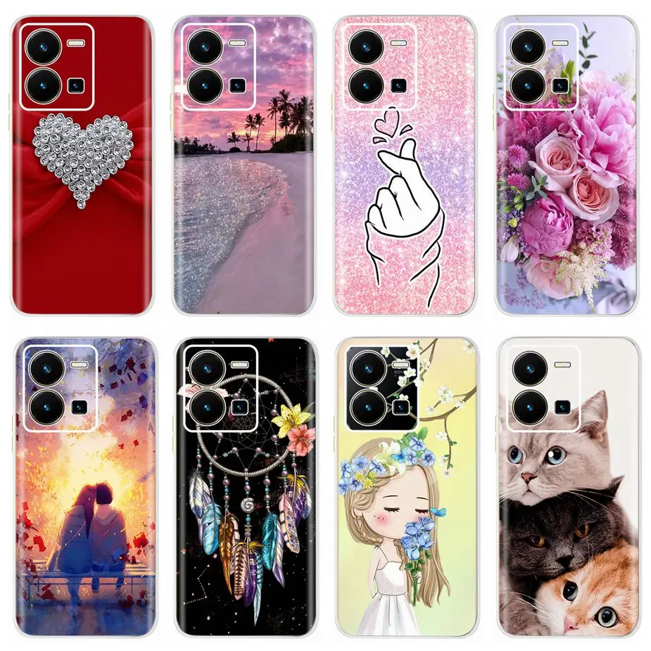 สำหรับ Vivo Y35กรณีภาพน่ารักซิลิโคนนุ่ม Fundas โทรศัพท์ Protector Shell ...