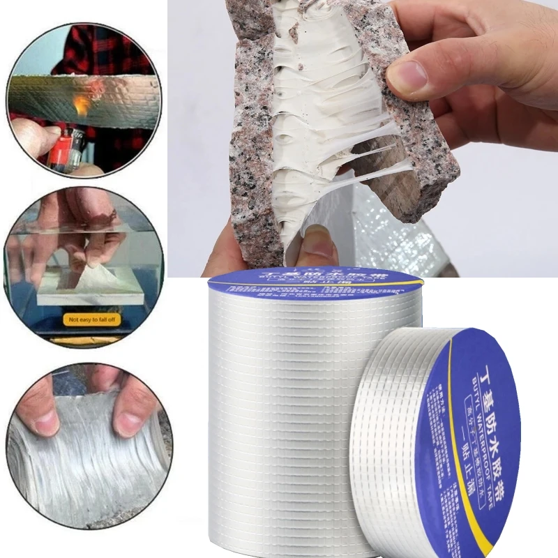 Strong Adhesive Waterproof Tape High Temperature Resistance Aluminum Foil Butyl Tape for all ...