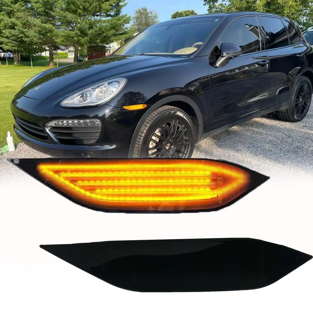 For-Porsche-Cayenne-958-92A-2011-2014-Amber-LED-Side-Marker-Light-Arrow ...