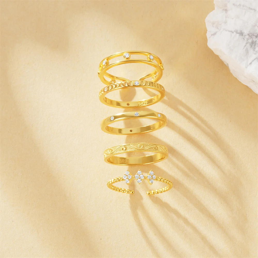 LENNIK-925-Sterling-Silver-Carved-Art-Zircon-Ring-for-Women-s-Layered ...