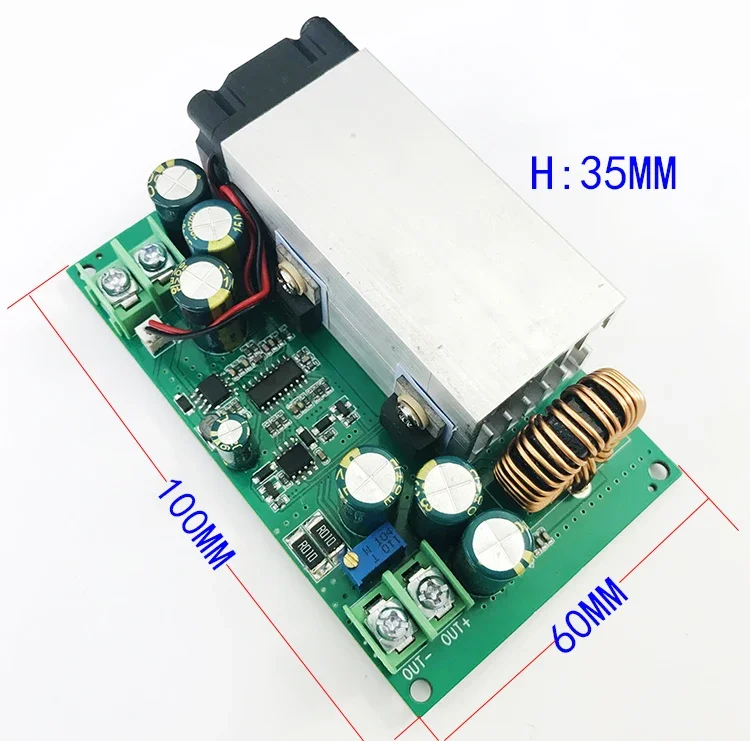 DC-DC 600W 25A Step Down Power Supply w/ Fan Buck Adjustable Voltage Converter Module 12-75V to ...