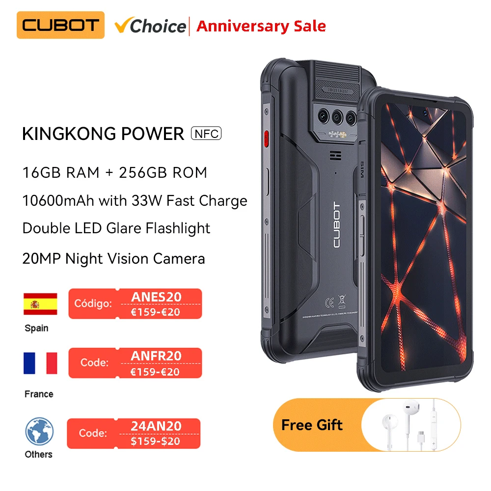 Choice-Cubot-KingKong-Power-Waterproof-Rugged-Smartphone-Android-13-8GB ...