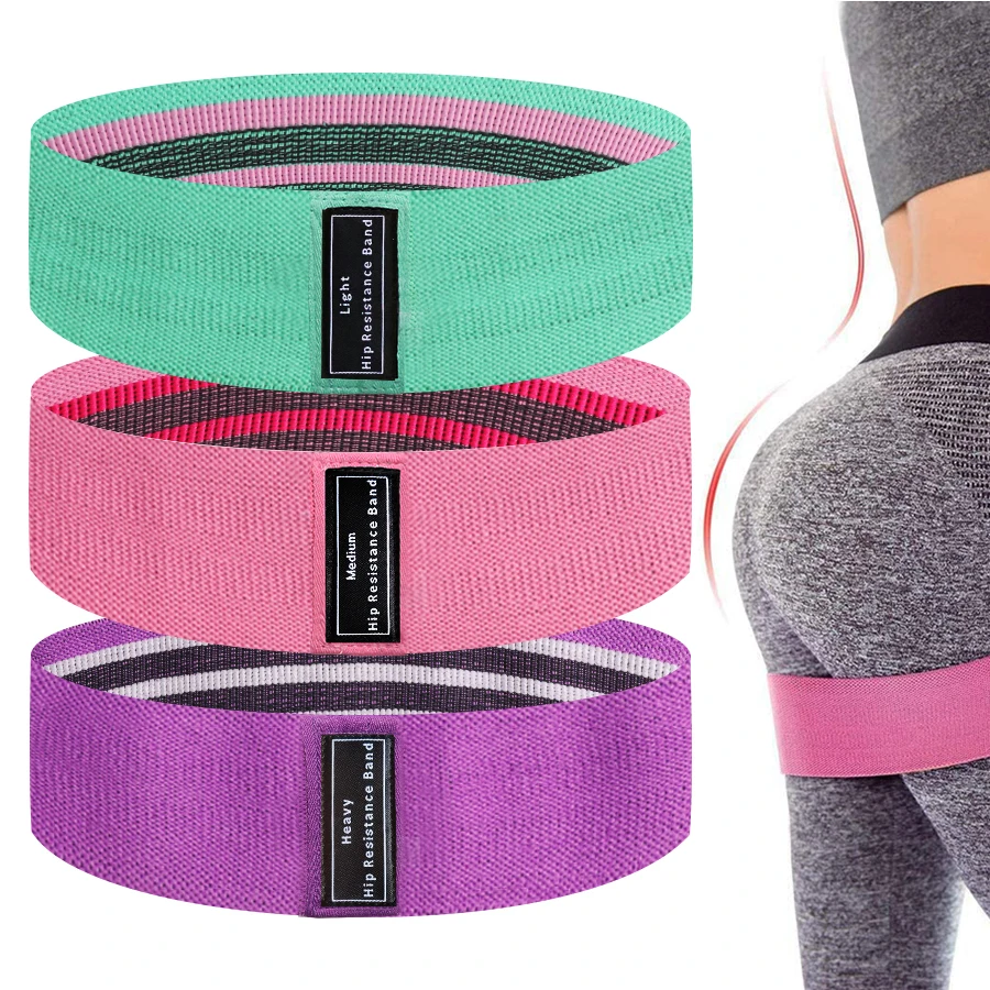 Fabric Resistance Hip Booty Bands Glute Thigh Elastic Workout Bands ...