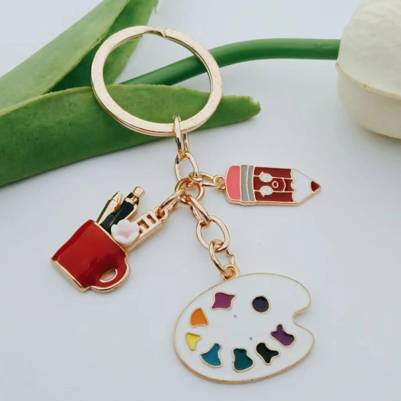 Cute-Enamel-Keychain-Palette-Pencil-Key-Ring-Painter-Key-Chains-Artist ...