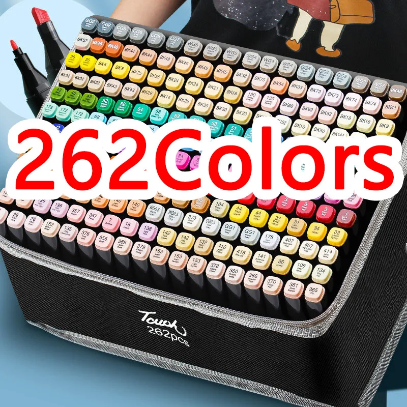 12-262PCS Colores Markers Pen Set Painting Brush Drawing Manga ...
