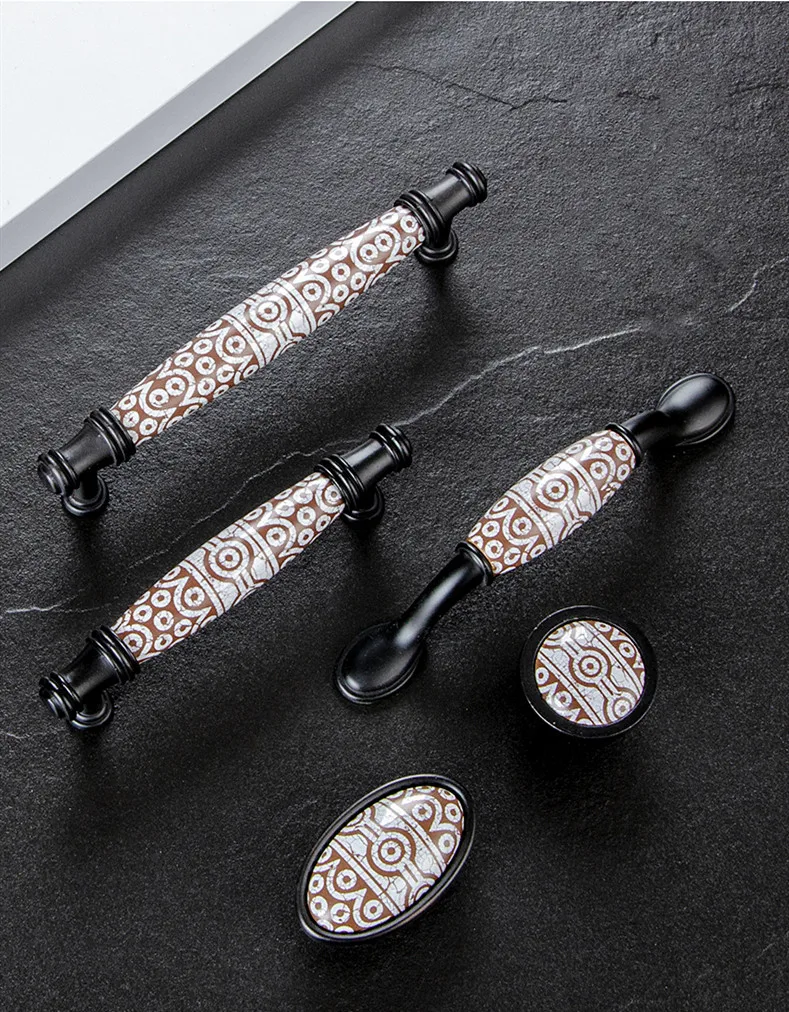 Wardrobe Door Chinese Handle Antique Retro Black Drawer Single Hole ...