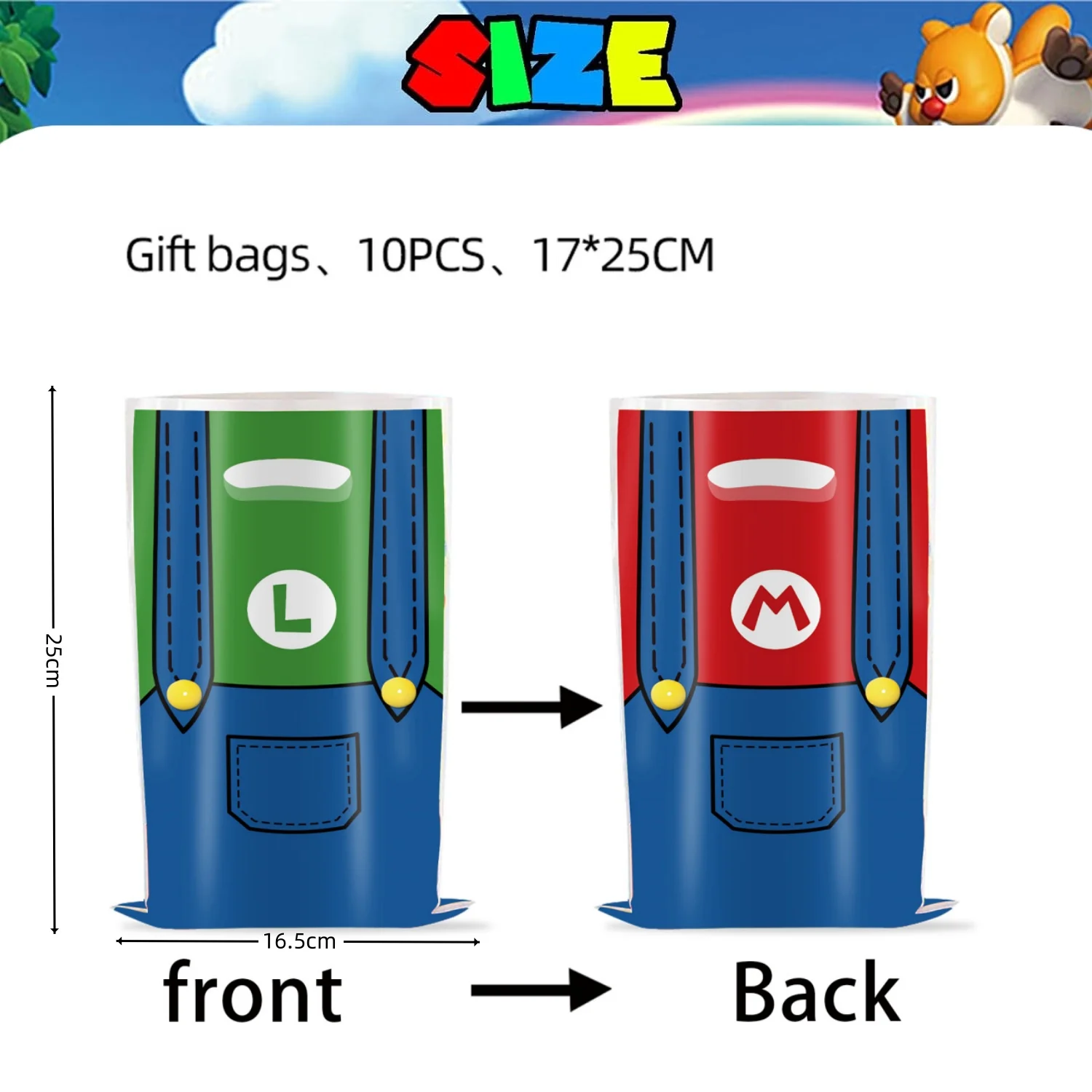 Bolsas de regalo de Super Mario Bros, decoración de cumpleaños, paquete ...