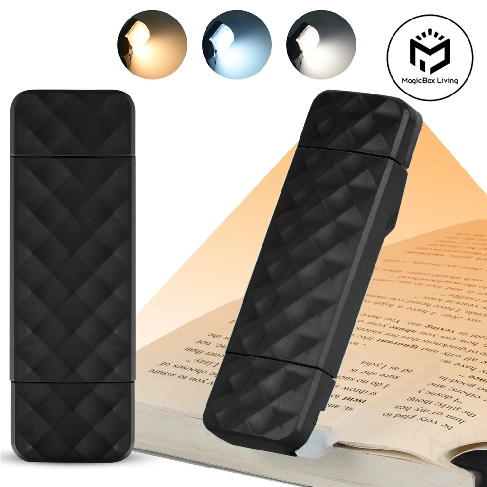 Usb Rechargeable Mini Book Light Led Portable Bookmark Reading Light Brightness Adjustable Read ...