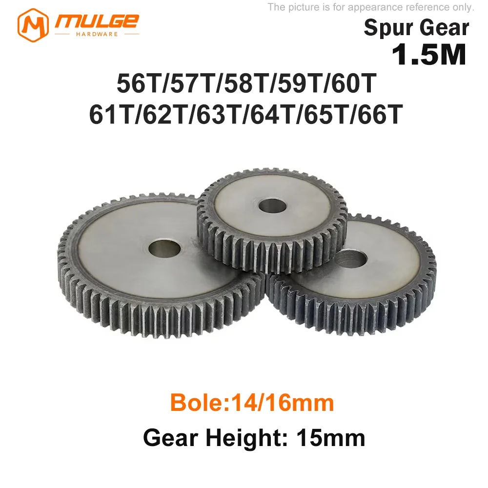 Pinion Gears 1.5M-56T/57T/58T/59T/60T~64T/65T/66Teeth SC45# Carbon ...