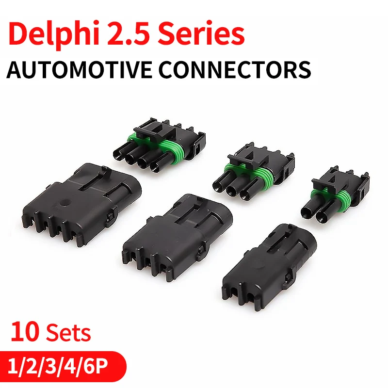 10-Sets-Delphi-2-5-Series-Connector-1-2-3-4-6-Pin-Waterproof-Harness ...