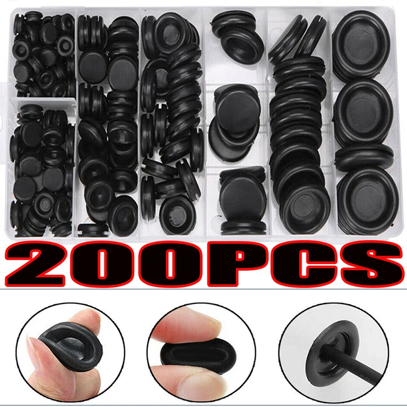 200pcs-Sets-Waterproof-Protect-Wire-Tool-7-Sizes-Sealing-Rubber-Cables ...