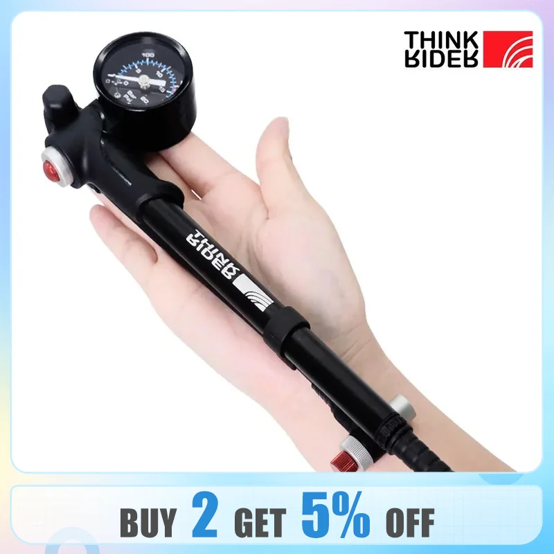 ThinkRider-Portable-High-pressure-300psi-Bike-Air-Pump-with-Gauge-for ...