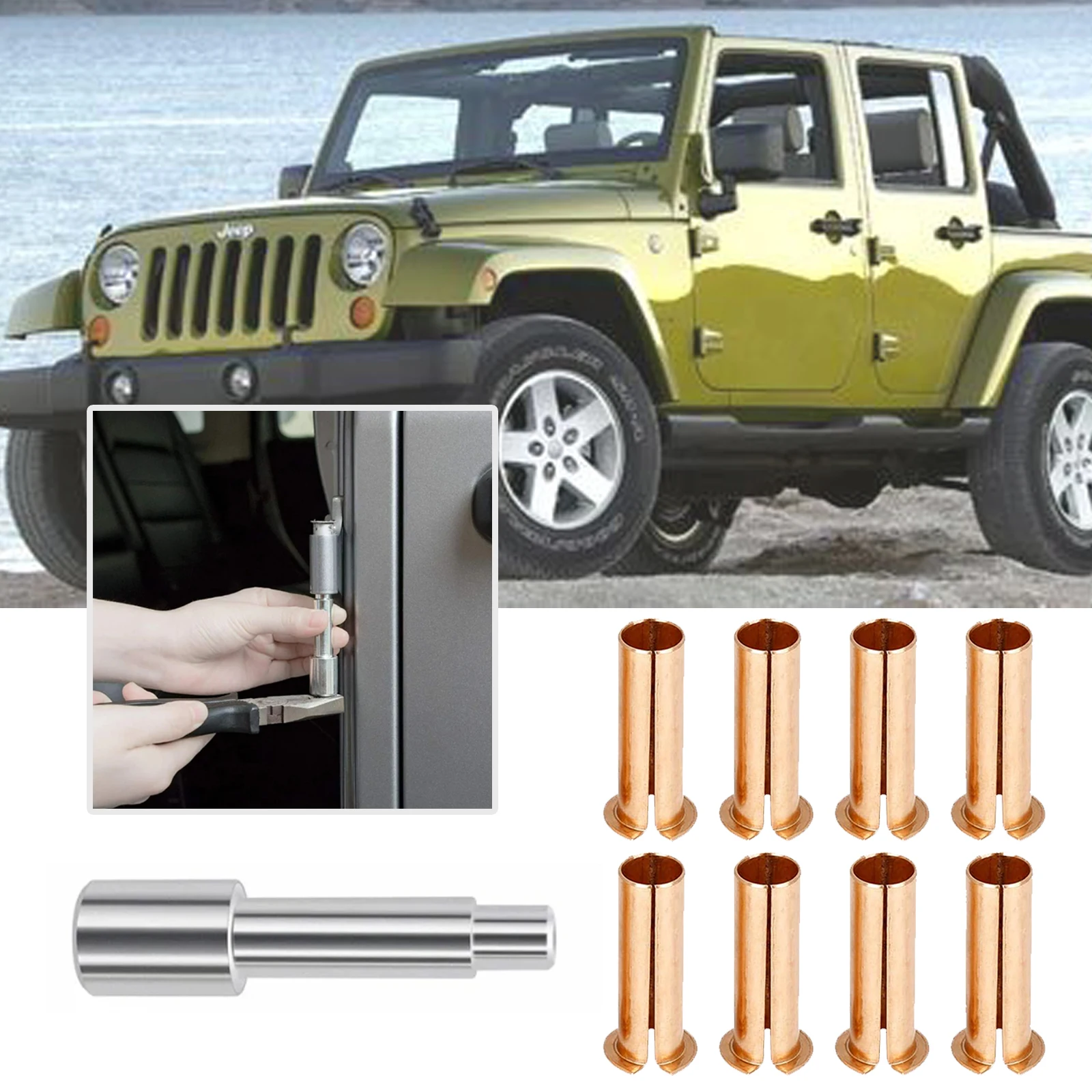 9Pcs-Car-Door-Hinge-Pins-Bushing-Removal-Tool-Inner-Hinge-Pin-Liners ...