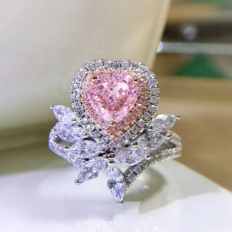 Pink Diamond Heart Ring
