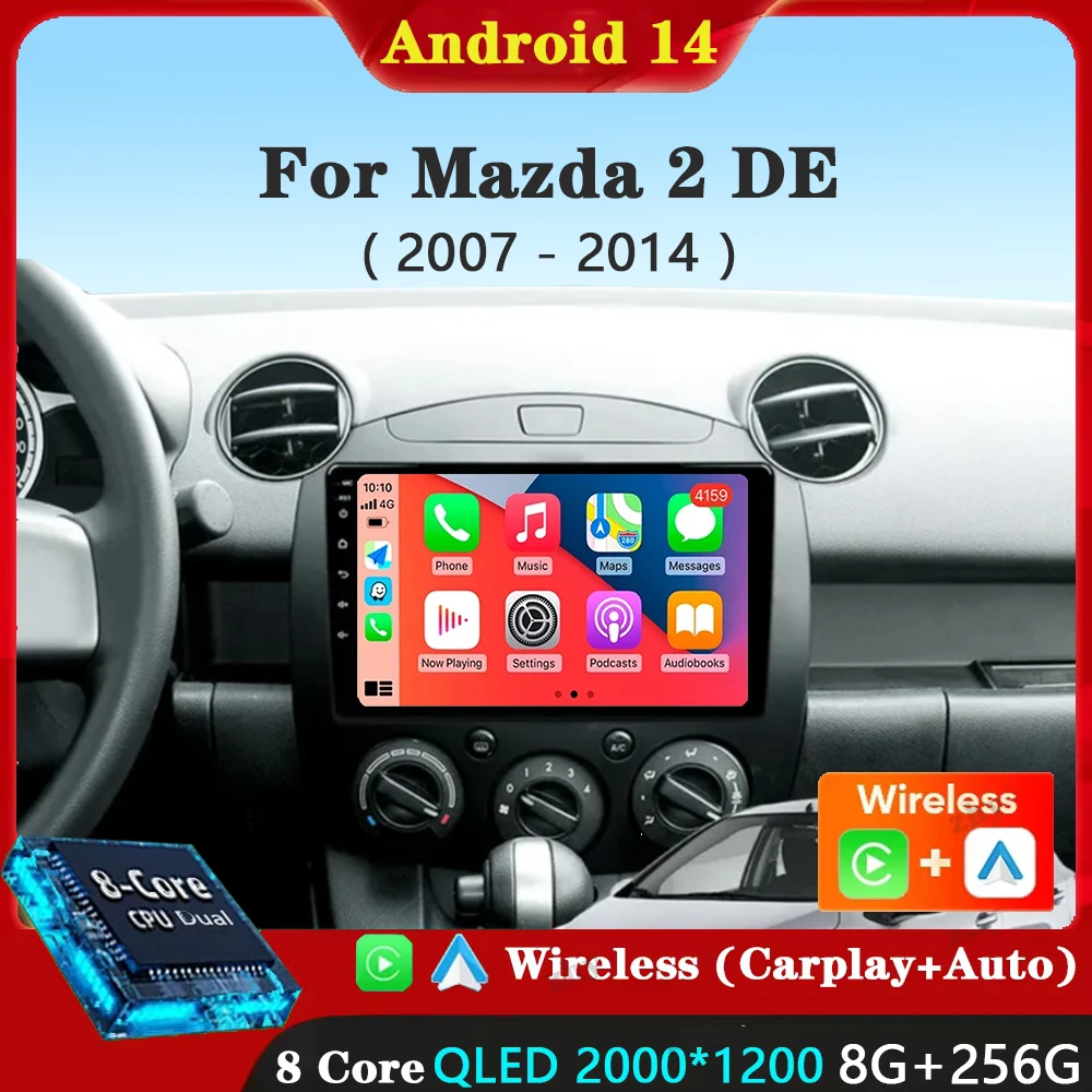 Android 14 For MAZDA 2/Jinxiang/DE/Third Generation 2007 - 2013 2014 ...