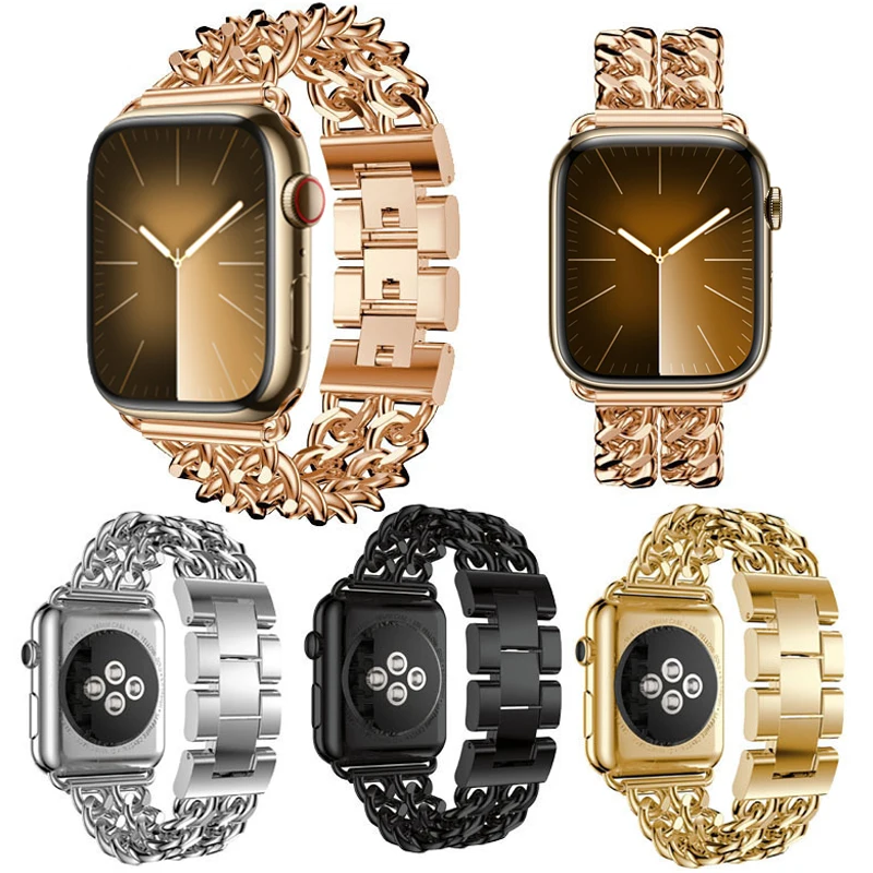 Stainless Steel Link Band For Apple Watch Ultra 2 49mm 46mm 42mm Metal ...