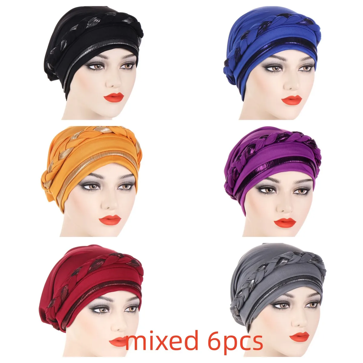 Hijab-Braid-Silky-Turban-Hats-for-Women-Cancer-Chemo-Beanies-Cap ...