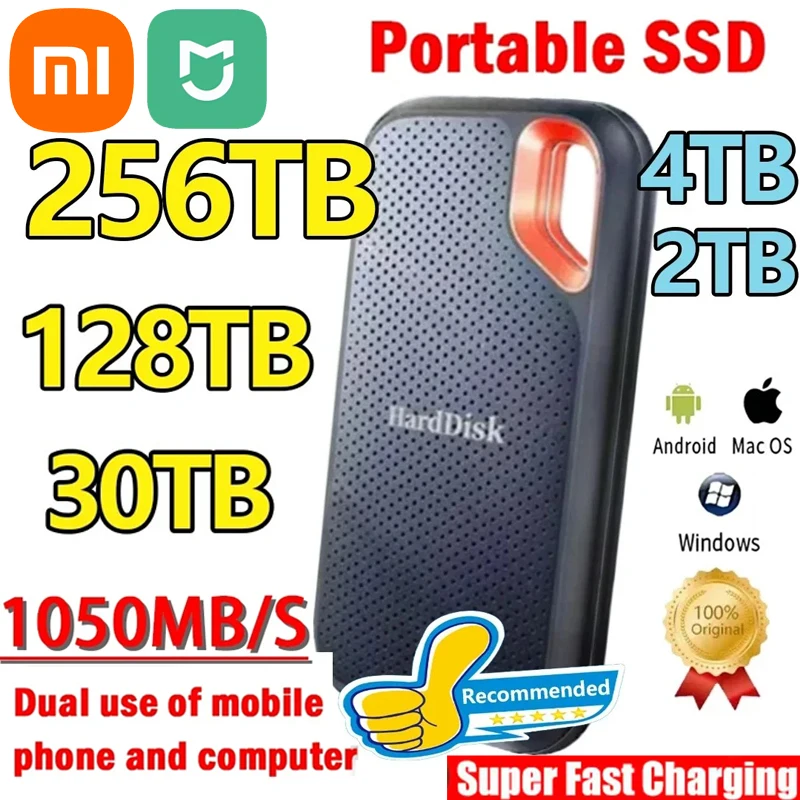 Disco duro externo Xiaomi Mijia Mobile SSD E60 1TB 2TB 256TB USB 3.1 HD para computadora ...