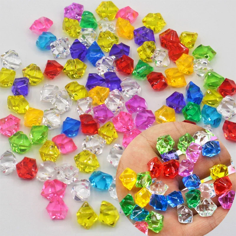 100PCS Plastic Crystal 14*11mm Acrylic Crystal Diamond Pawn Irregular ...