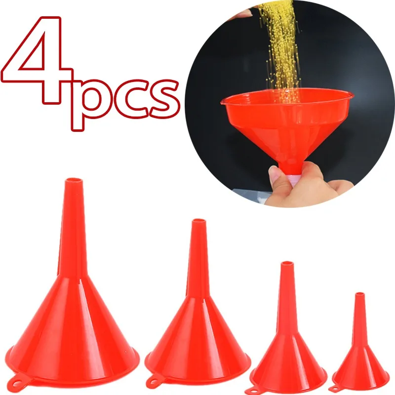 4pcs-Car-Plastic-Funnels-Refueling-Car-Long-Stem-Funnel-Gasoline-Oil ...