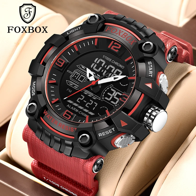 FOXBOX-Men-Sport-Watches-Dual-Time-Digital-Watch-Quartz-30m-Waterproof ...