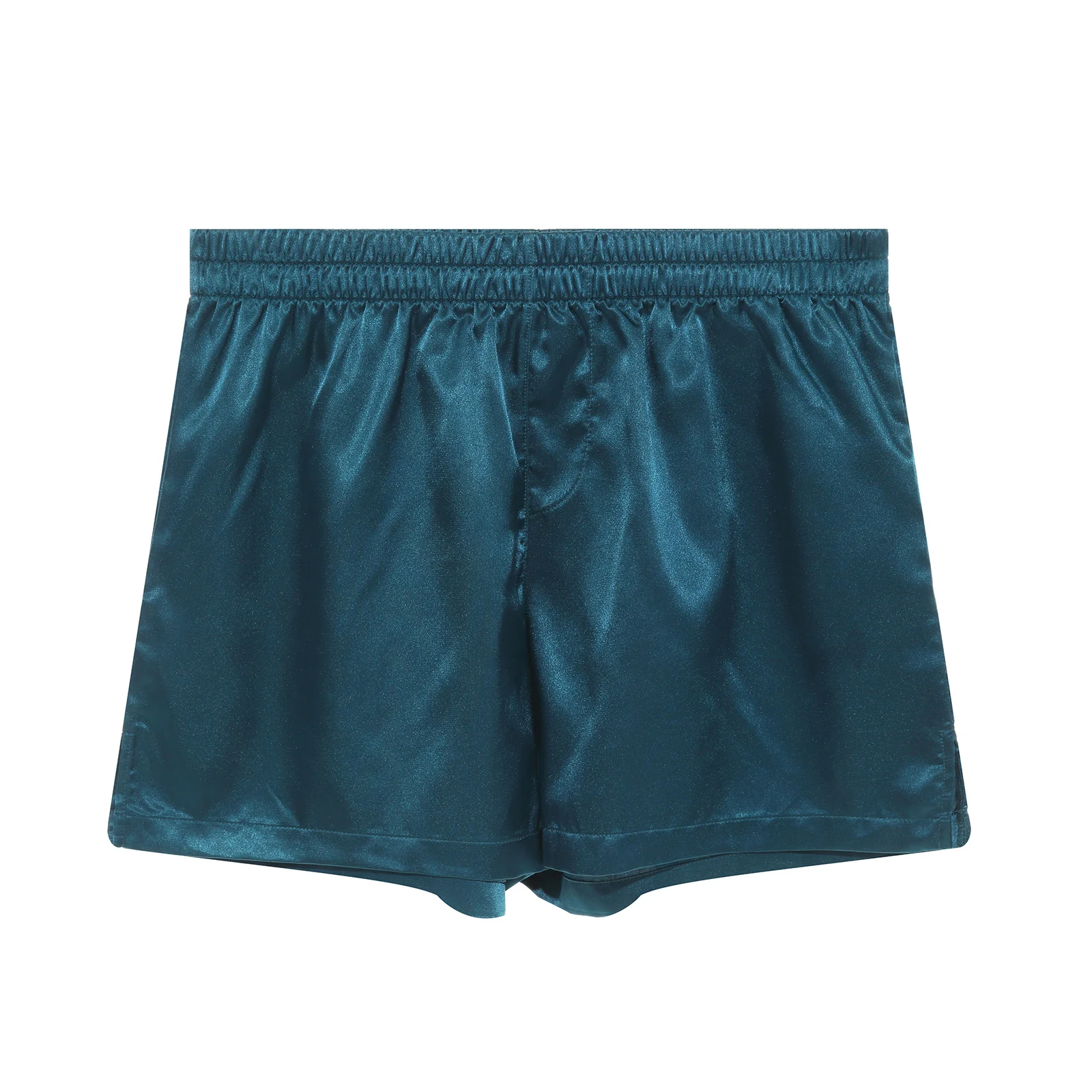 Mens-Elastic-Waistband-Satin-Shorts-Underwear-Mid-Waist-Side-Split ...